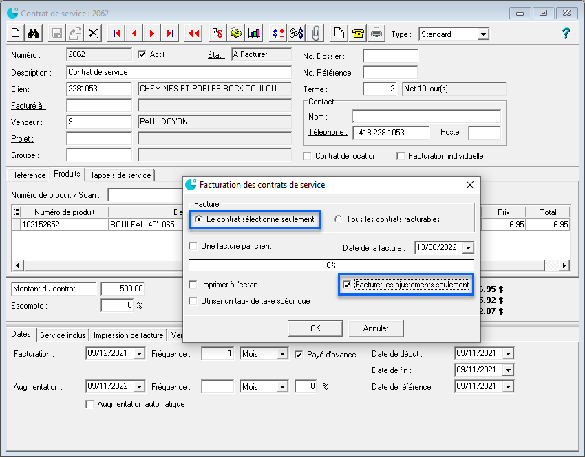 Facturation au prorata dans les contrats de service standard